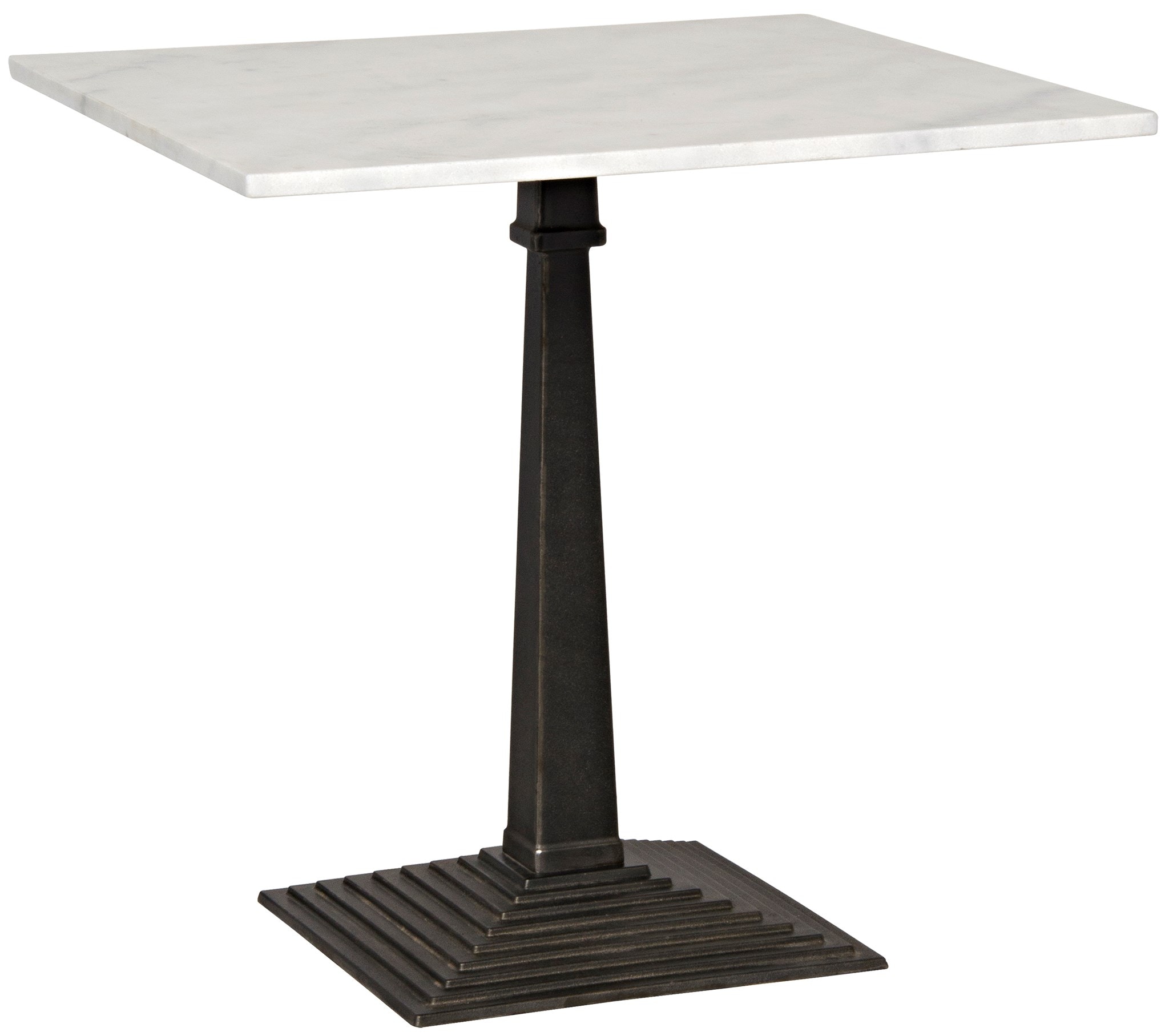 Noir Fadim Side Table Black Metal And White Stone GTAB781MTB - Portland, OR | Key Home Furnishings